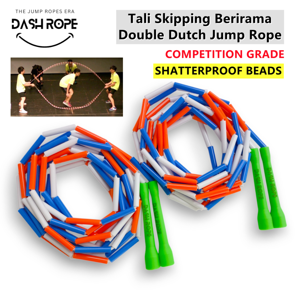 DASHROPE Multiplayer Double Dutch Long Hard Beaded Beads Jump Rope 5m ...