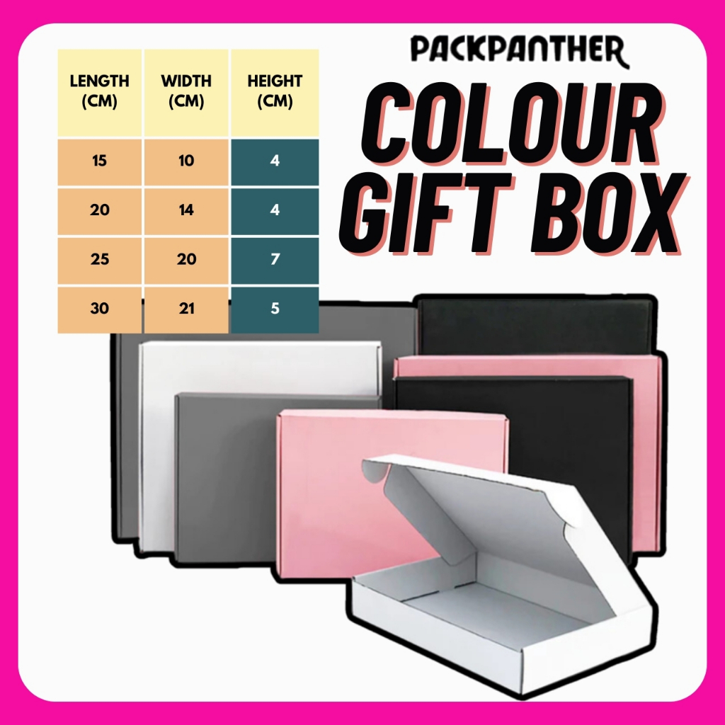 PACKPANTHER Gift Box Kotak Hadiah Pizza Box Packaging Plain Colour Gift ...