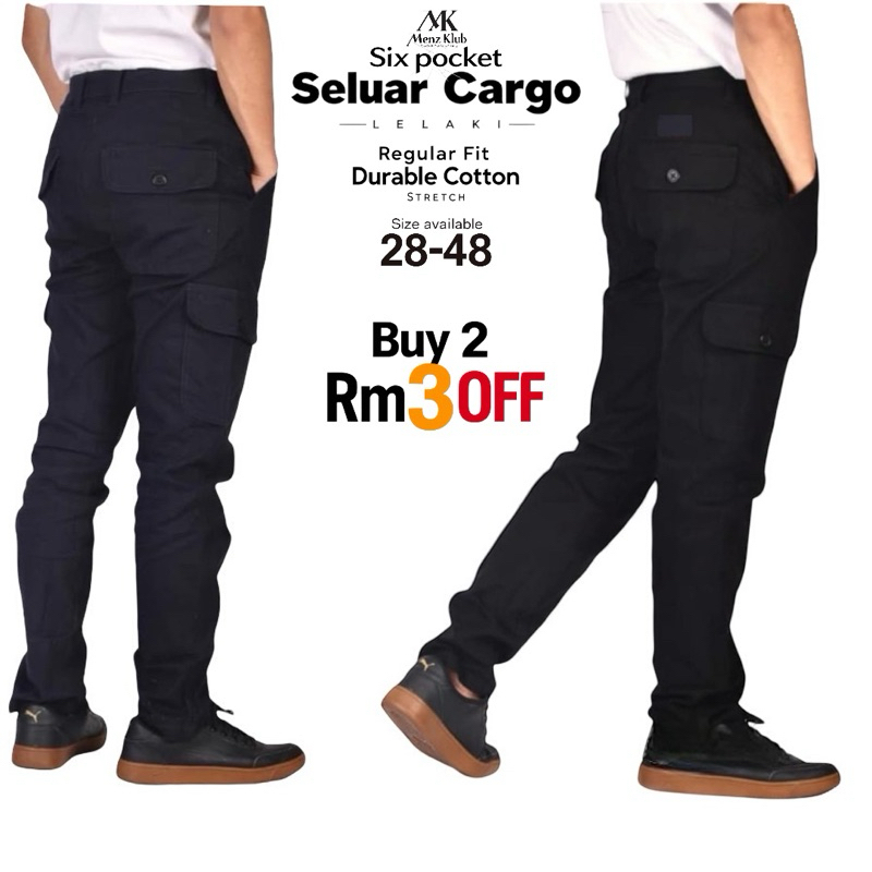 Seluar Cargo Lelaki Plus Size[28-48]Regular Fit Cutting Straight Cut ...