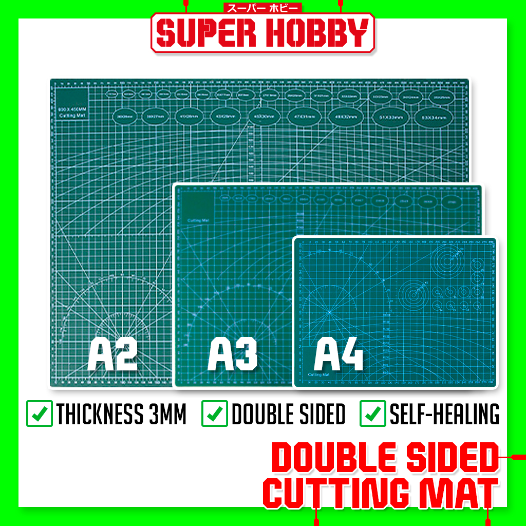 A2/A3/A4 PVC Cut Pad Board Thick Cutting Mat Grid Lines Craft Double ...