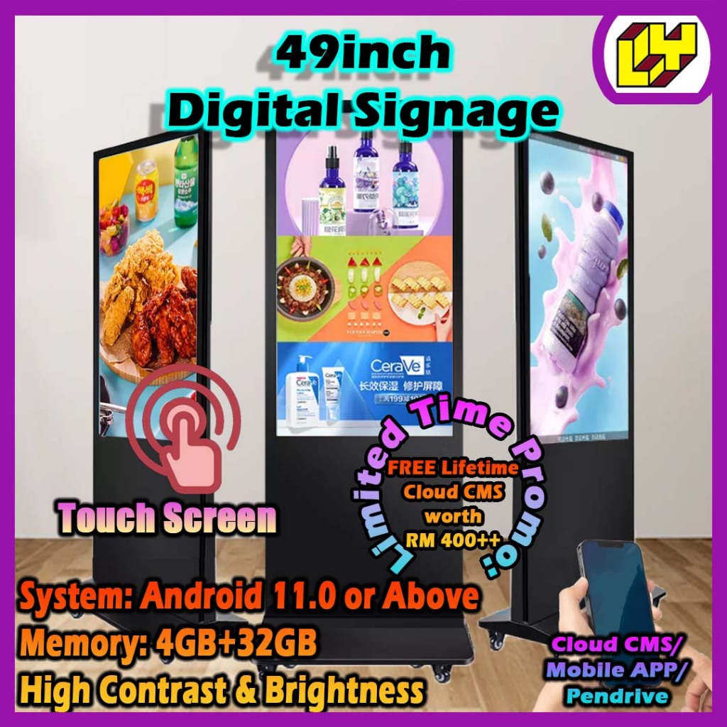 LY VISION 49'' Floor Standing Digital Signage Touch Screen ...
