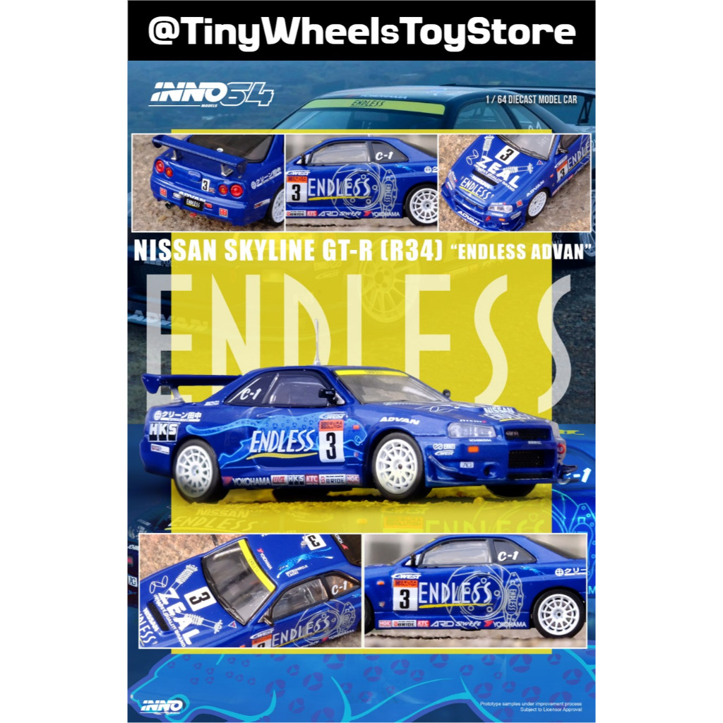 Inno64 Nissan Skyline GTR R34 #3 Endless Advan Super Taikyu Series 2002 ...