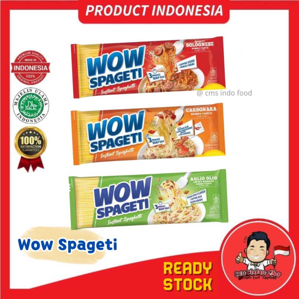 Mayora WOW Spageti Product Indonesia 3 Menit Siap Instant Spaghetti Creamy Carbonara Meaty ...