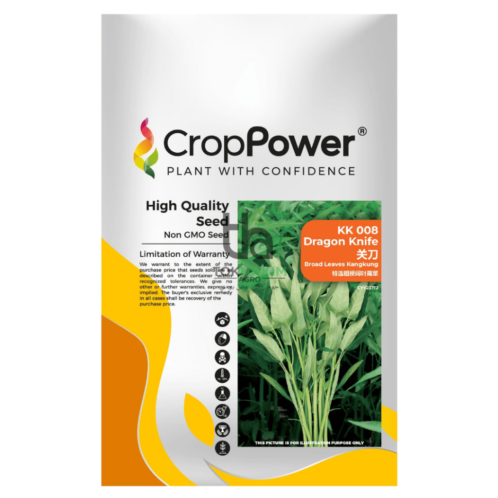 Benih Kangkung Dragon KK 008 DAUN LEBAR Cap CROP POWER (Repack 500gm ...