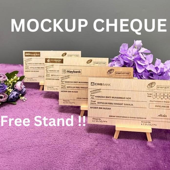 Wooden MOCKUP CHEQUE | Cek Hantaran | Cek + Tapak | Cek Replika ...