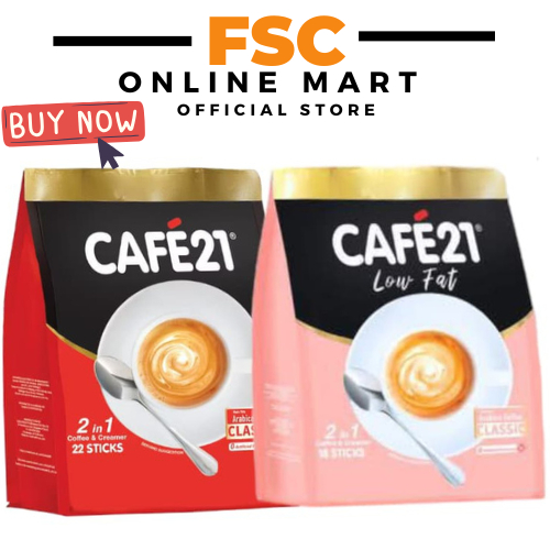 [FSC] Cafe 21 Coffee-mix/LowFat (2 in 1) 18/22sachet x 12gm | Shopee ...