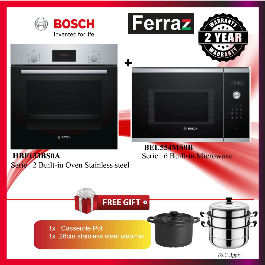 (Combo Set Bosch HBF133BS0A Oven + Bosch BEL554MS0B Microwave) Bosch ...