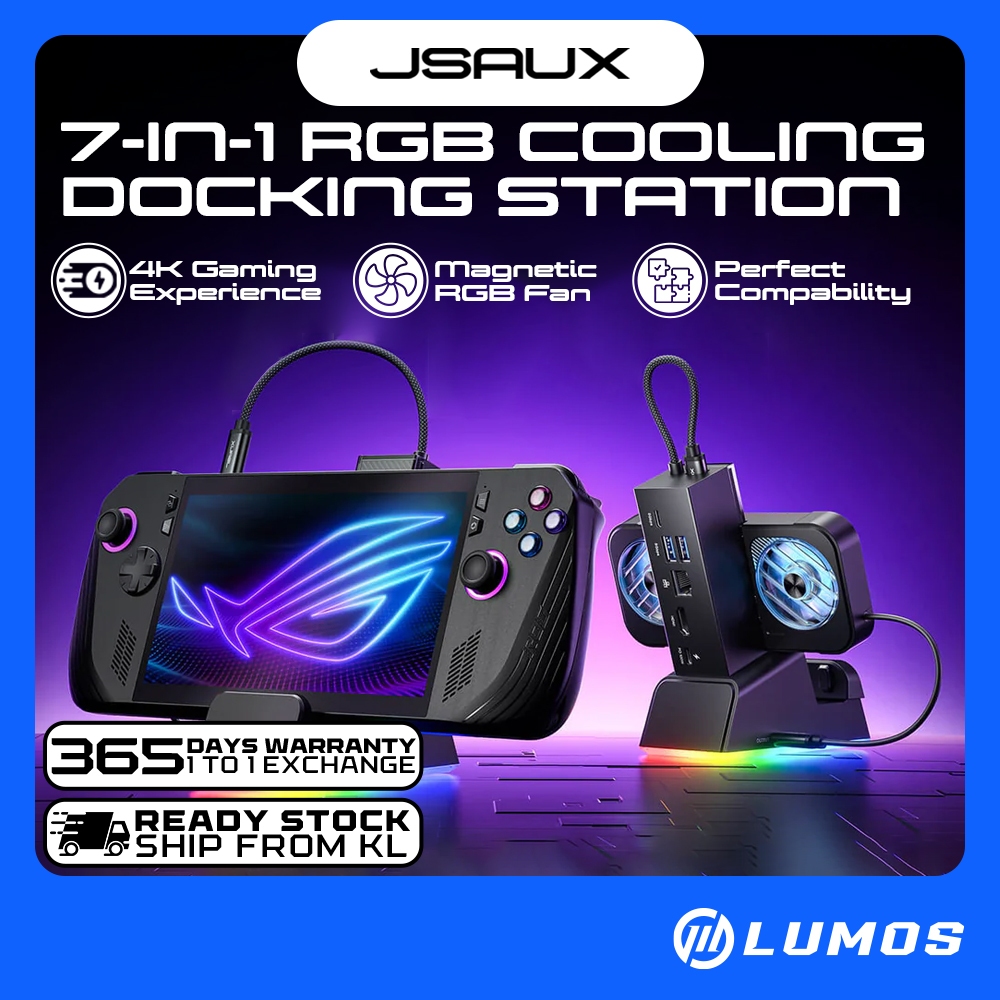 JSAUX HB0705 USB-C 7-in-1 RGB Cooling Docking Station HDMI 2.1 4K@120Hz ...