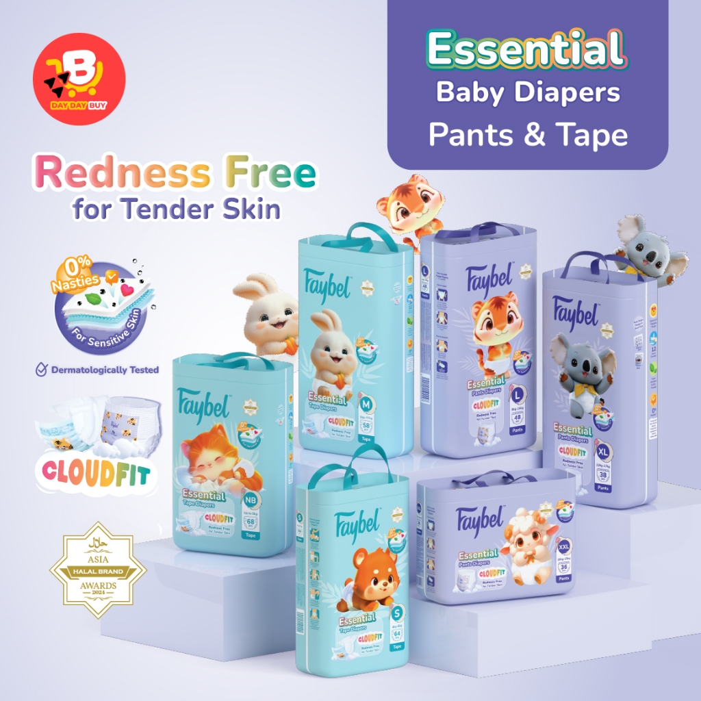 Faybel Premium Baby Diapers Size-NB S M L XL XXL Pants & Tape Diapers ...