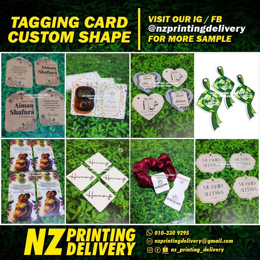 ⭐ Tagging Card 100pcs⭐ punch hole price tag label kad custom wedding ...