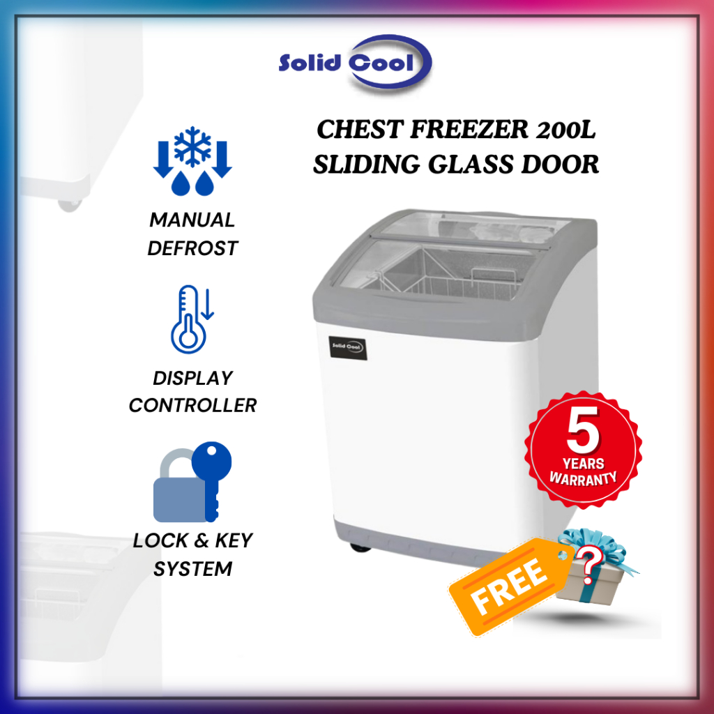 [ SOLID COOL ] SLIDING DOOR CHEST FREEZER MODEL: SC SDW 200 ...