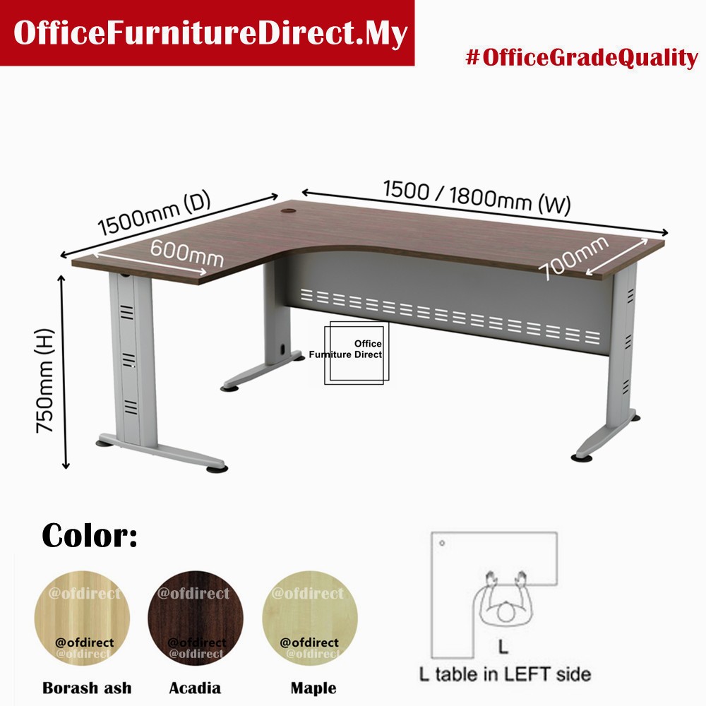 150x150cm 180x150cm Q L Shape Office Table QL 1515 1815 OFDirect ...