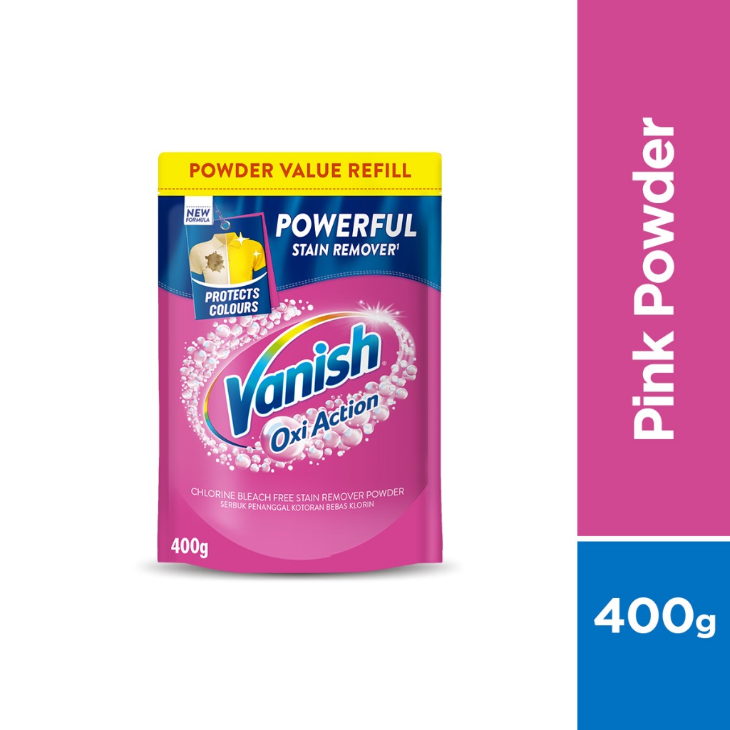Vanish Stain Remover Pink Oxi Action, Detergent Powder, 400g | Shopee ...