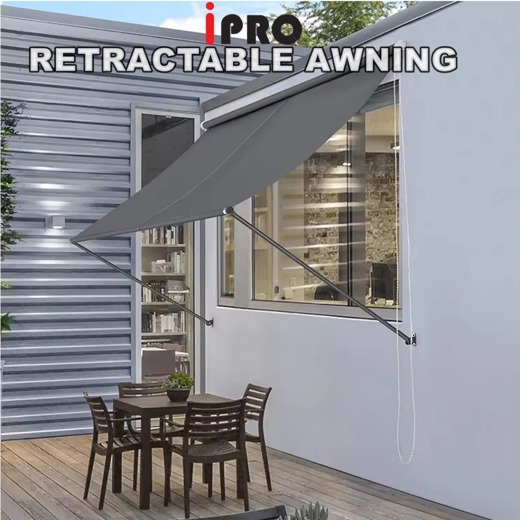 IPRO Awning Sun Shade Retractable Awning Balcony Outdoor Shades Canvas ...