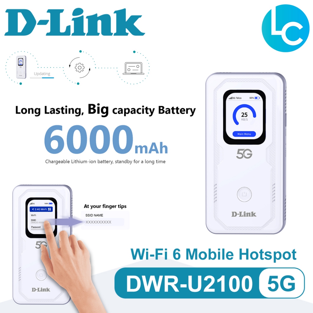 D-Link DWR-U2100 5G NR Dual Band AX900 Wi-Fi 6 Nano Sim Card Mobile ...