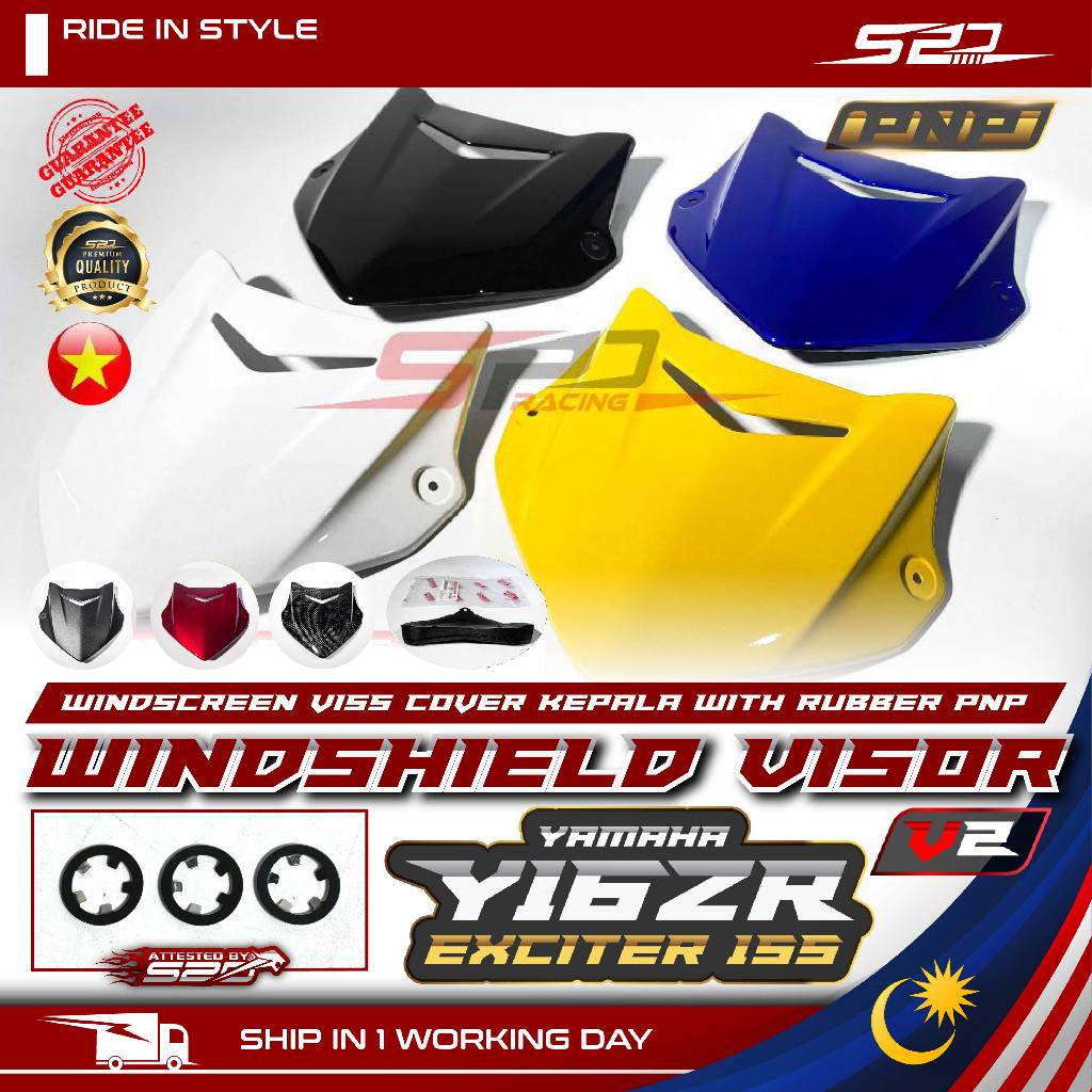 Windshield Visor IMPORT Y16 V2 ABS Exciter 155 V2 Windscreen NEW With ...