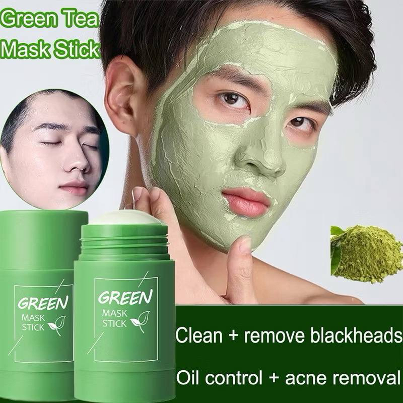 GREEN TEA MASK STICK Penghalus kulit bersihkan pori minyak jerawat ...