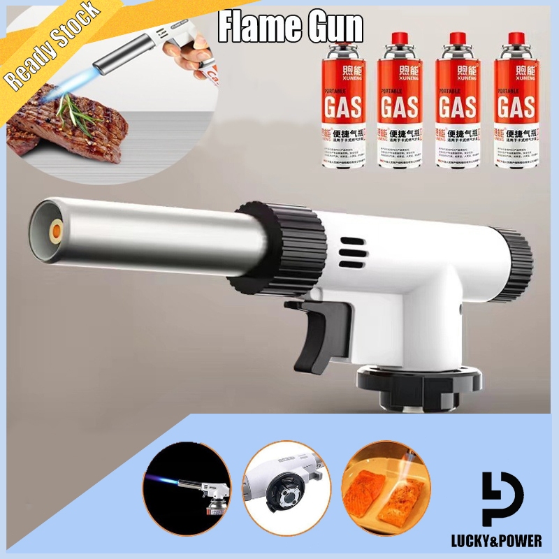 Camping Gas Torch Butane Burner Welding Fire Maker Flame Gun Safely Ignition Multipurpose ...