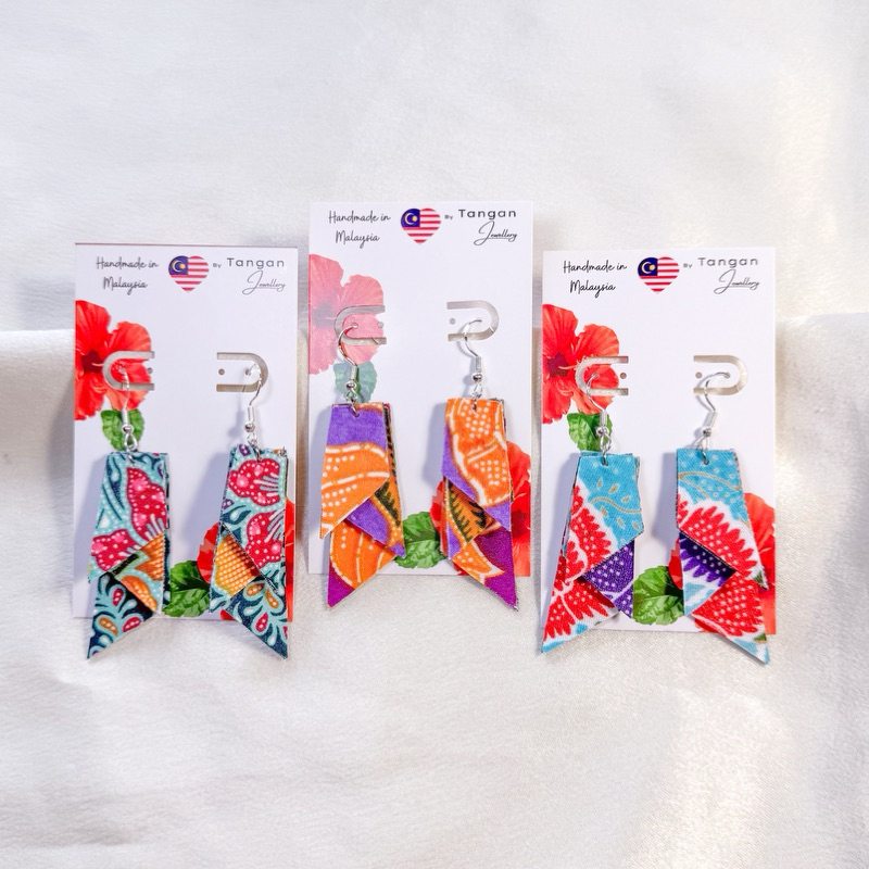 Handmade in Malaysia Batik Layer Earring|手工软陶 | 100% Handmade | Shopee ...