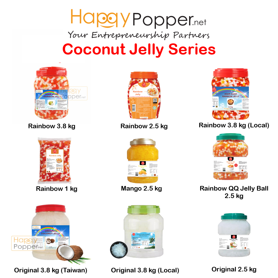 HAPPYPOPPER Coconut Rainbow Jelly Ball Nata De Coco Topping Pelangi ...