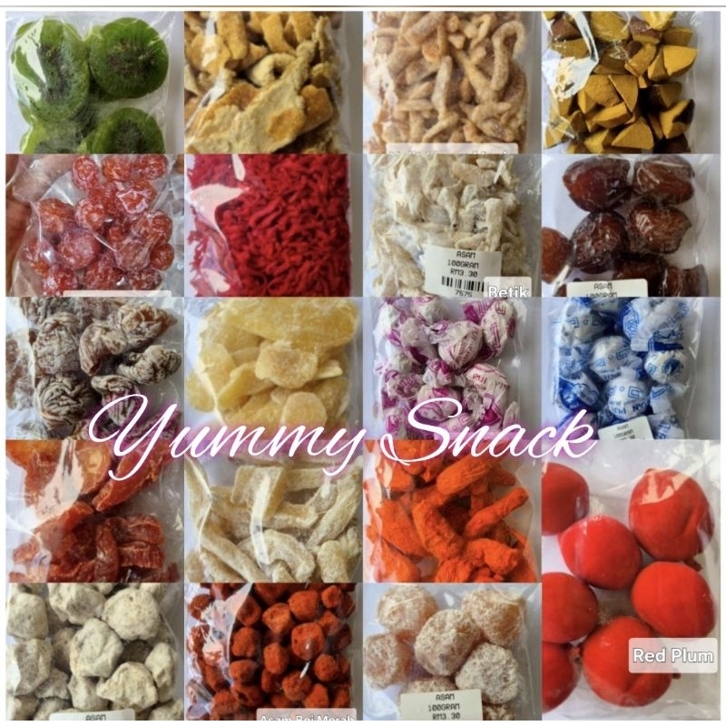 [100gram] Pelbagai Jenis Asam Preserved Fruits Halal Ready stock Asam ...