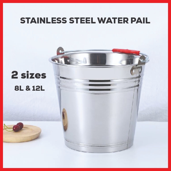 Stainless Steel Water Pail Basket (28~32cm) /Milk Ice Bucket /Wine ...