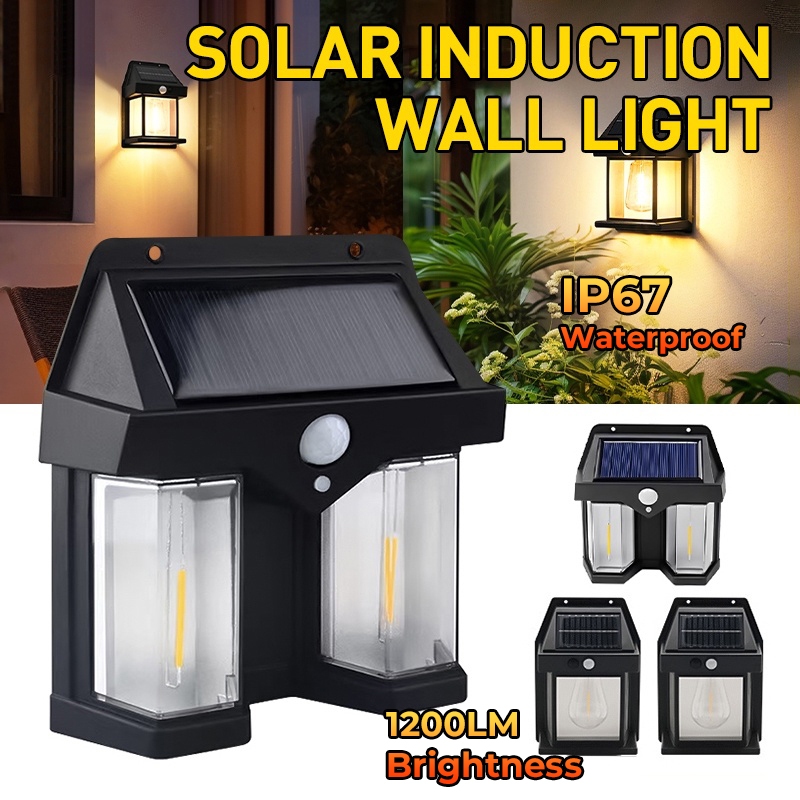 Lampu Dinding Suria Pencahayaan Luaran (Cahaya Hangat) Sensor ...