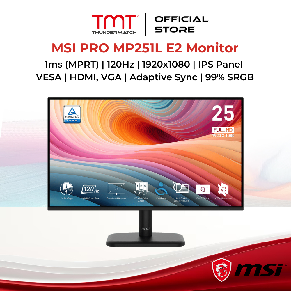 MSI PRO MP251L E2 Business Monitor | 24.5" | 1ms | 120Hz | 1920x1080 ...