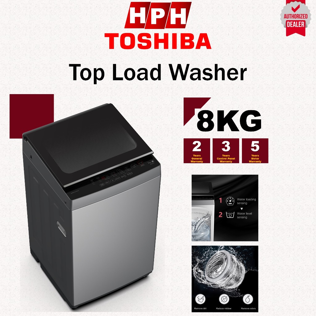 Toshiba 8kg Washing Machine AW-M901BM Top Loading Washing Machine AW ...