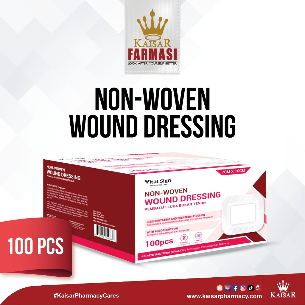 VITAL SIGN NON-WOVEN WOUND DRESSING 7CMX10CM/PCS ( 1 KEPING ) | Shopee ...