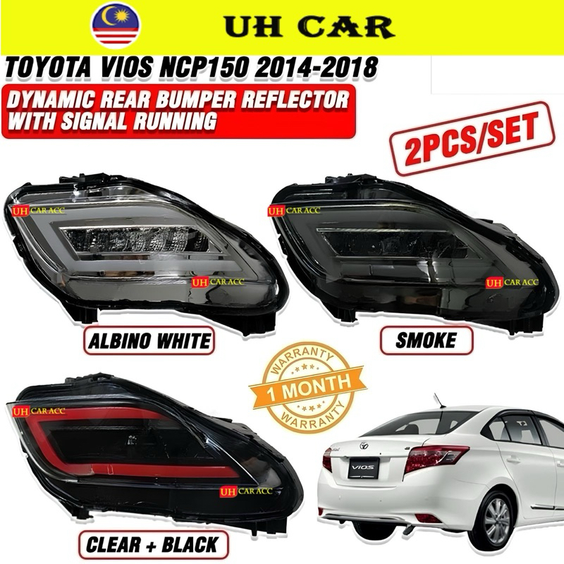 Toyota Vios NCP150 2014-2018 Dynamic Led Rear Bumper Reflector Light ...