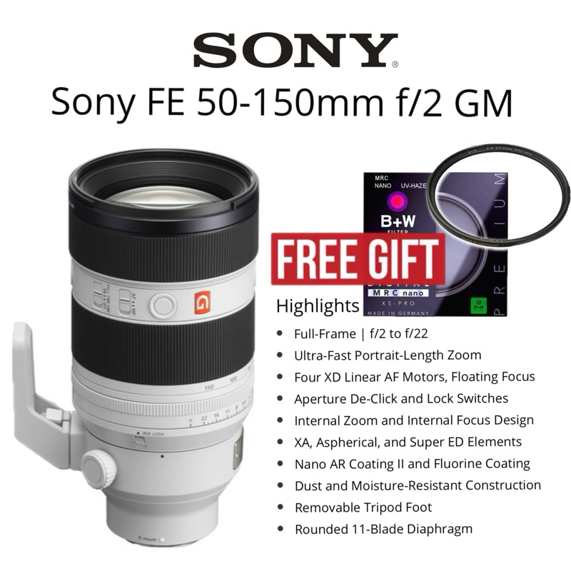 (SONY MALAYSIA WARRANTY)SONY FE 50-150MM F/2 GM LENS ULTRA FAST POTRAIT LENS ZOOM FULL FRAME ...