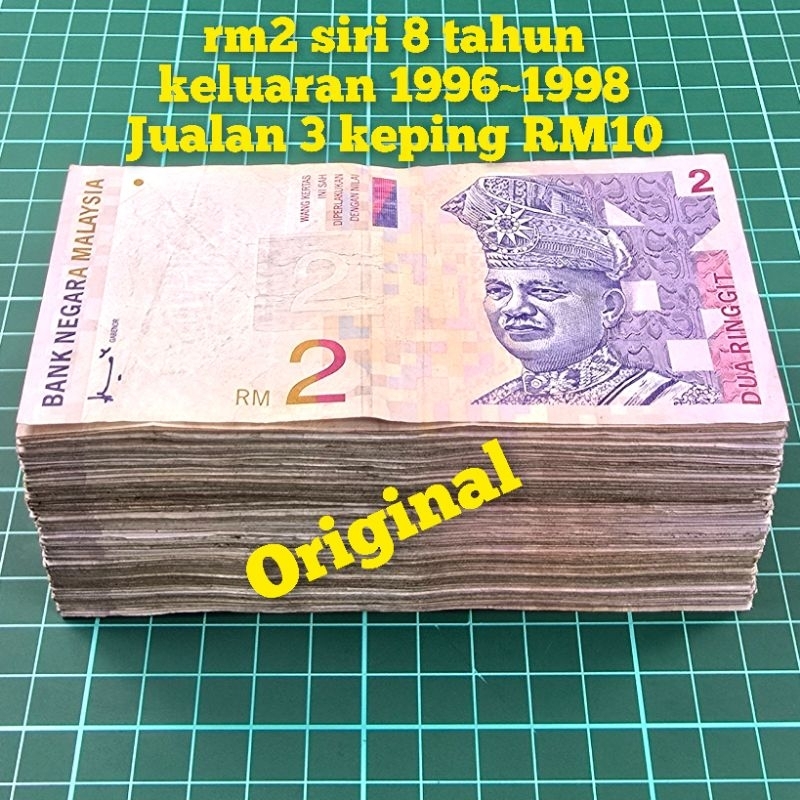 (A200) (Jualan 3 keping RM10 sahaja) Rm2 siri 8 duit lama duit kertas lama duit syiling lama ...