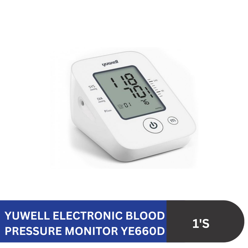 YUWELL ELECTRONIC BLOOD PRESSURE MONITOR YE660D EASY USE WITH 90 ...