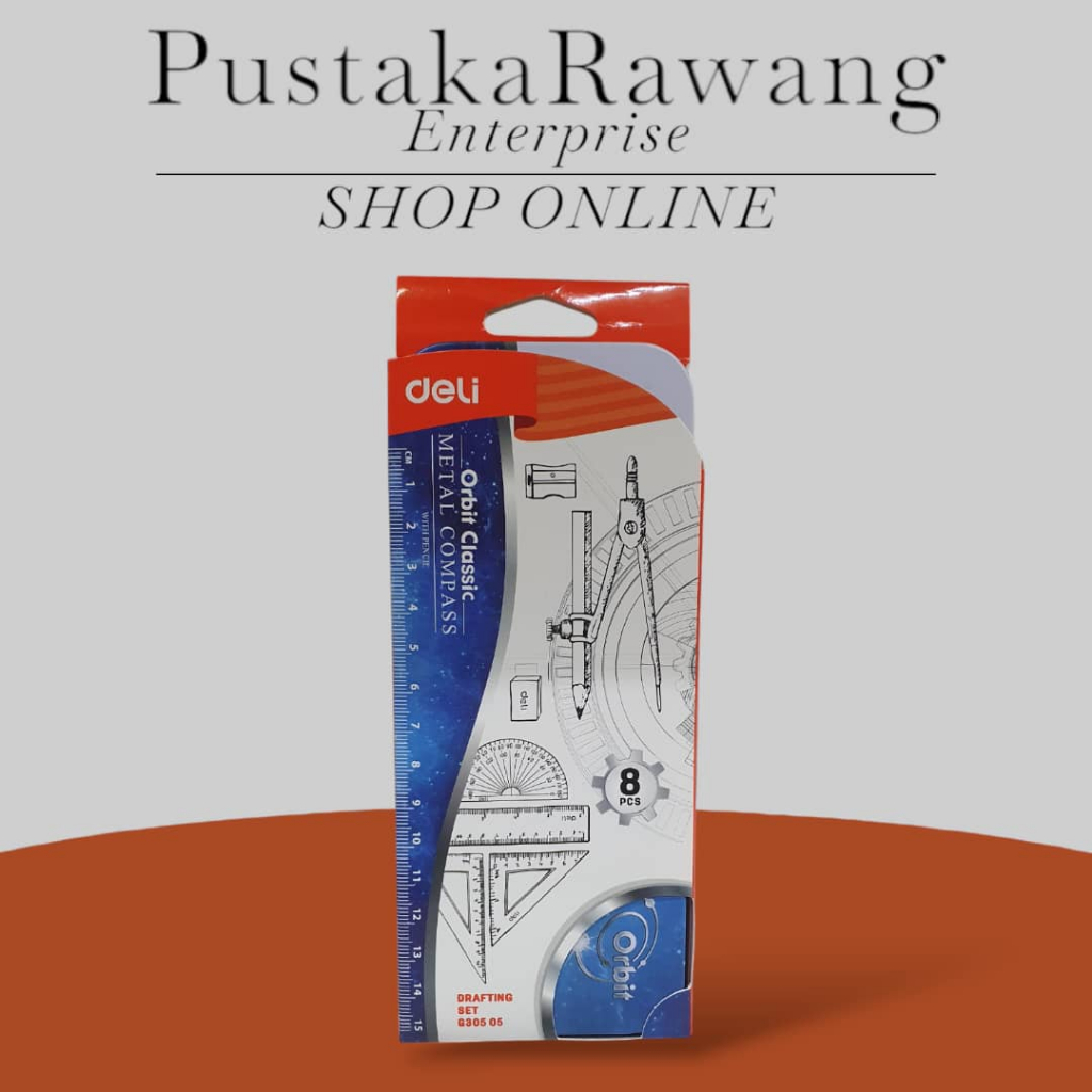 GEOMETRY SET[DELI]/ORBIT CLASSIC METAL COMPASS WHIT PENCIL/DRAFTING SET ...