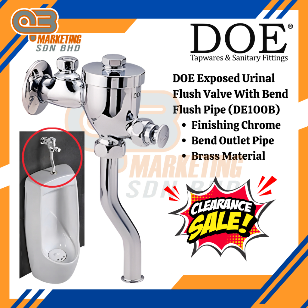 DOE Exposed Urinal Flush Valve With Bend Flush Pipe DE100B | Flush Air ...