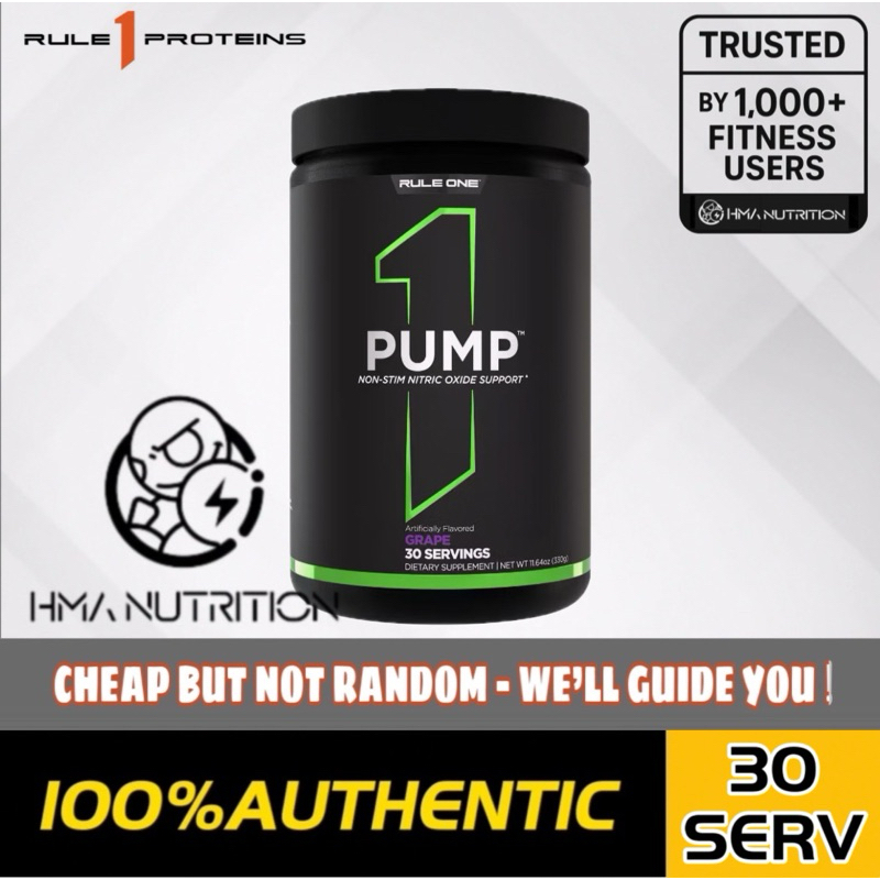 RULE 1 Pump (30Servings) Non Stim,Pre-Workout,Nitric Oxide Support,non ...