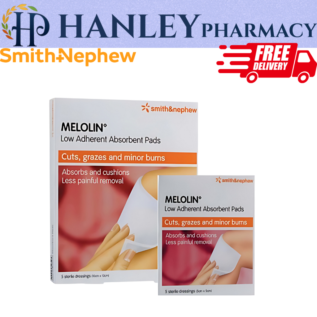 SMITH&NEPHEW MELOLIN CUSHIONED DRESSING PADS 5CMX5CM(5 STERILE ...