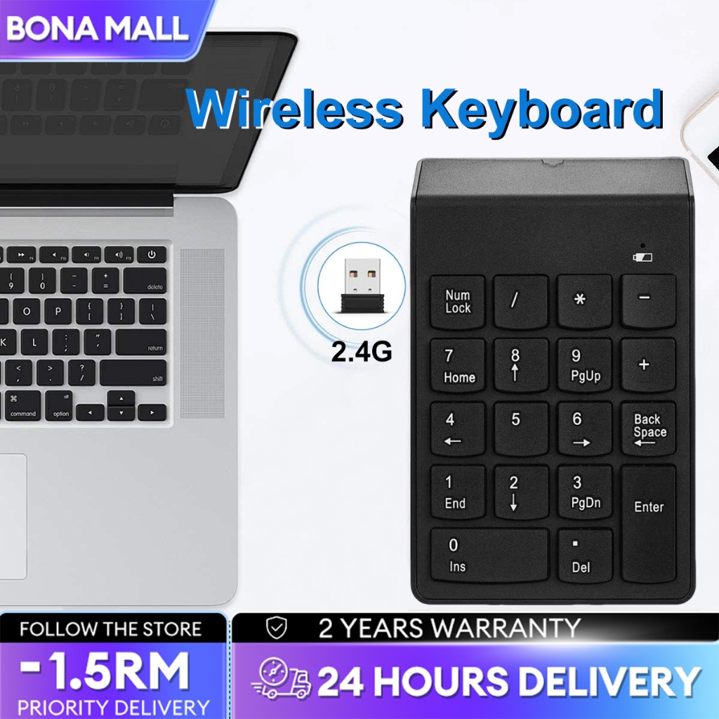 Keyboard 2.4G USB Wireless Numeric Keypad 18 Keys Numpad Keyboard For ...
