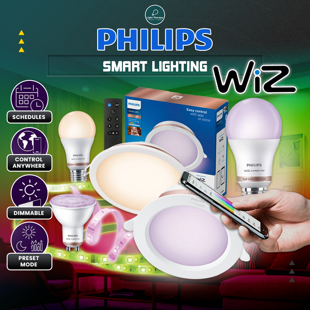 𝐒𝐈𝐑𝐈𝐌 PHILIPS Wiz Smart Light Tunable Bulb 9W 13W E27 LED Bulb Downlight Motion Sensor Remote ...