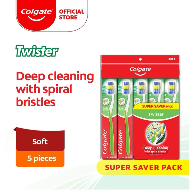 Colgate Twister Toothbrush Valuepack Soft (5's) | Shopee Malaysia