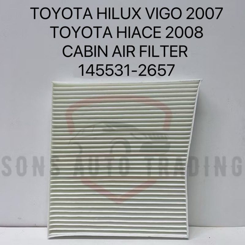 TOYOTA HILUX VIGO 2007 / TOYOTA HIACE 2008 AIRCOND CABIN AIR FILTER ...