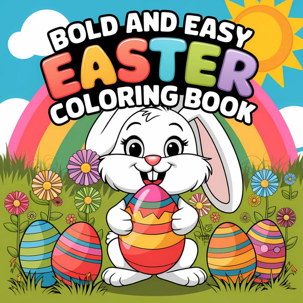 B023 Bold & Easy Easter Coloring Book Printable PDF Digital Coloring ...