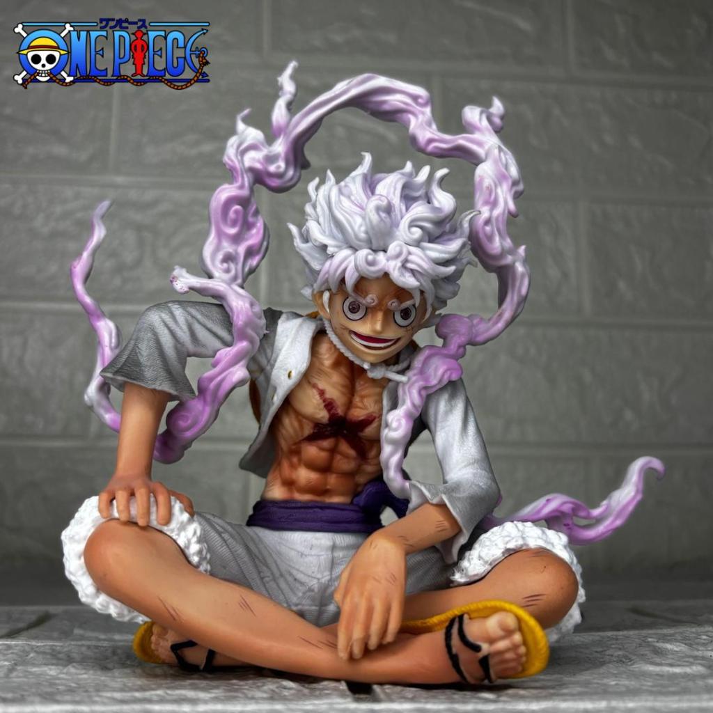 One Piece Monkey D. Luffy Gear 5 Sitting Pose 16cm Action Figure ...