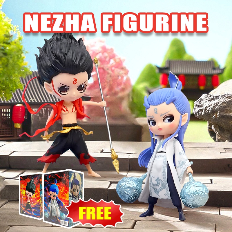 Qposket Ne Zha 2 Mini Q Serise NeZha and Ao Bing Statue Figure Model ...