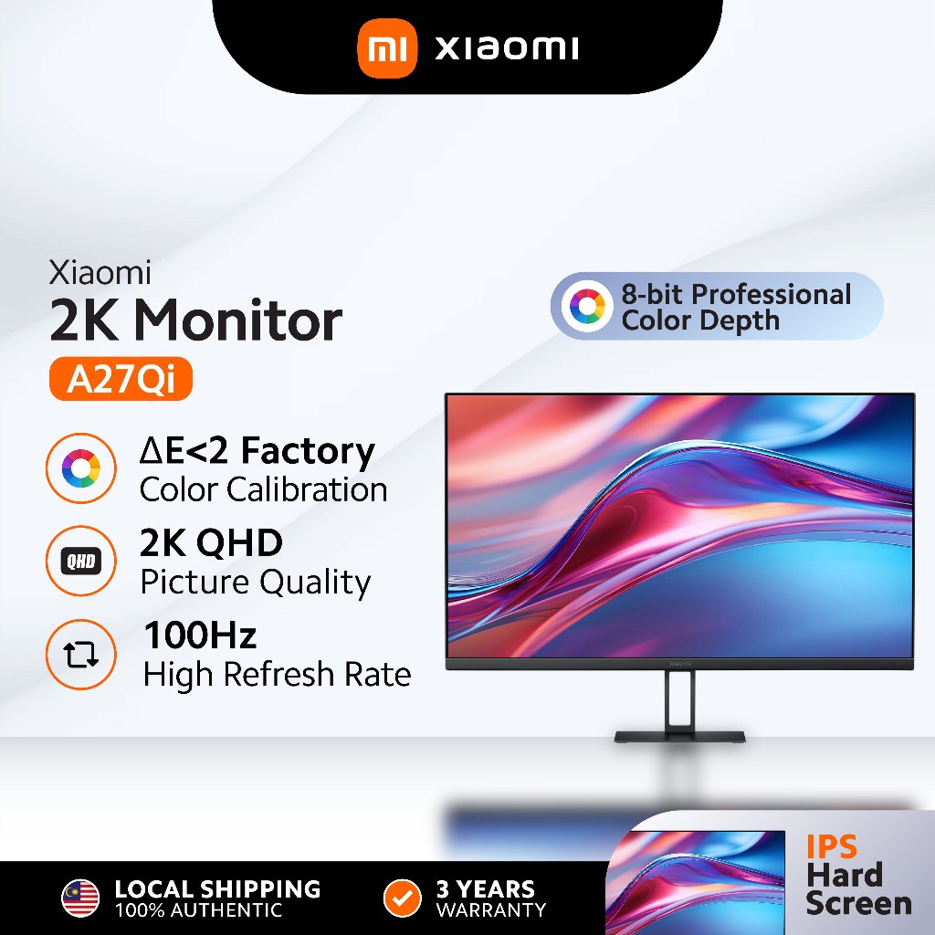 Xiaomi 2K Monitor A27Qi | 27" 2K QHD IPS Panel | 100Hz Refresh Rate | 178° Wide Viewing Angle ...