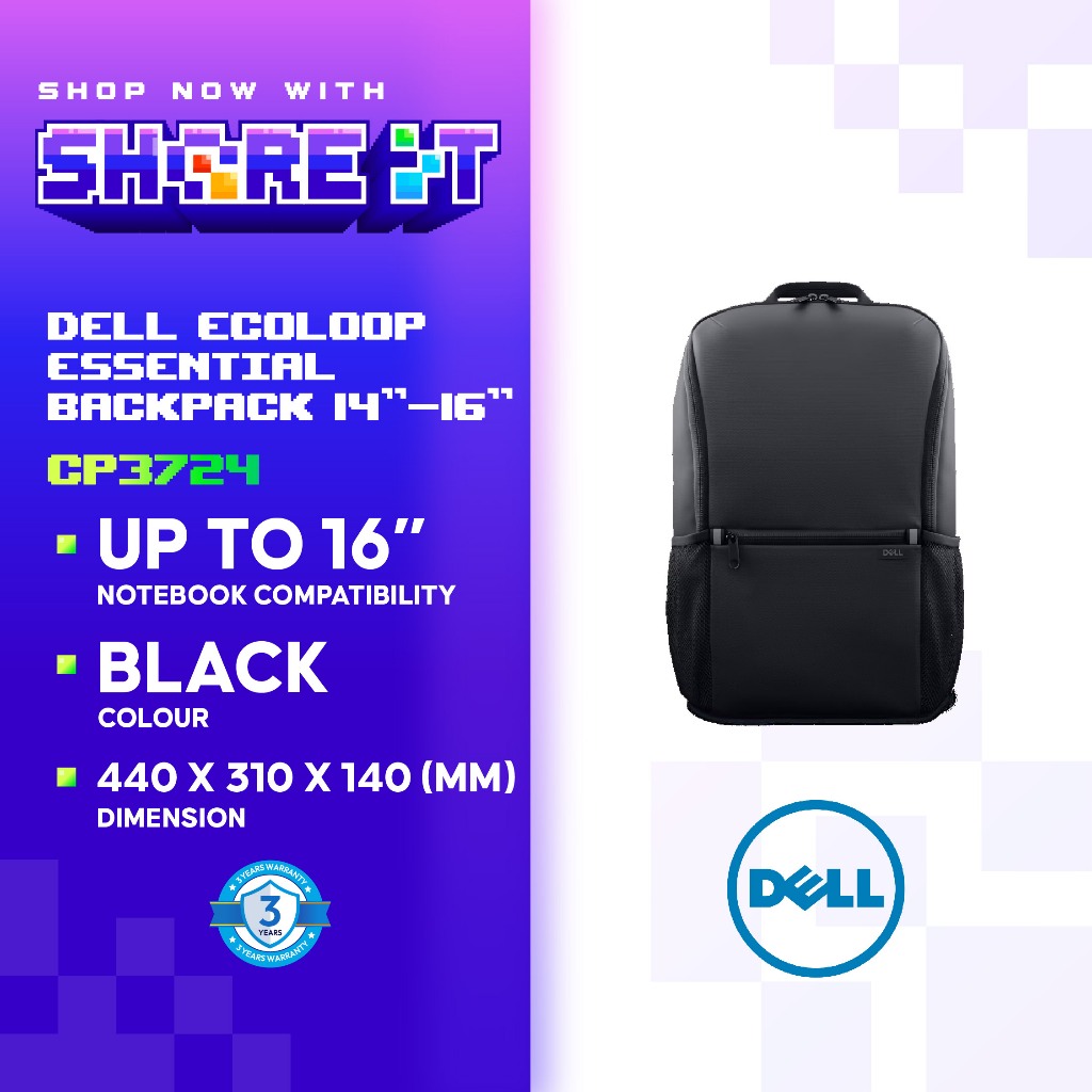 DELL EcoLoop Backpack CP3724 for 14-16” Laptops – Eco-Friendly ...