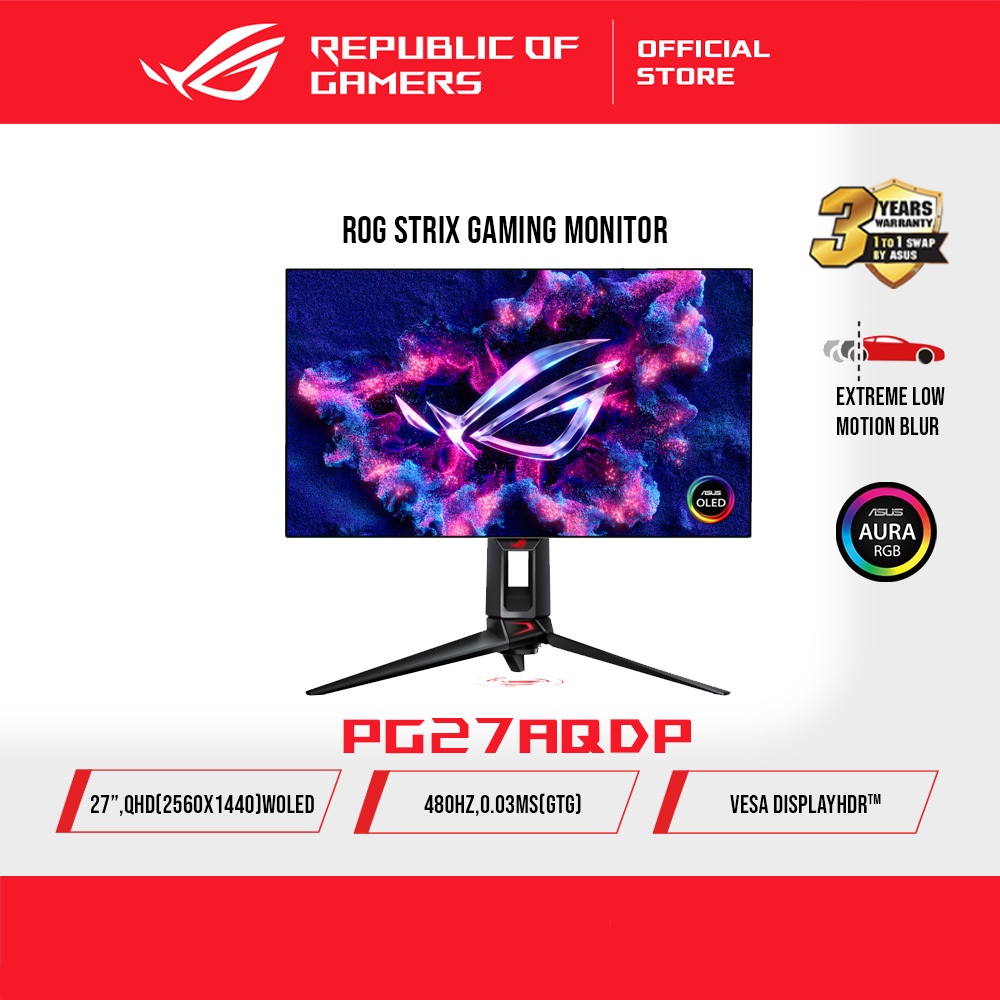 ROG Swift OLED PG27AQDP gaming monitor ― 27-inch (26.5-inch viewable ...