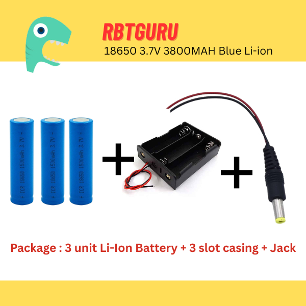 18650 3.7V Blue Li-ion Liion Rechargeable Lithium Battery come with 3 ...