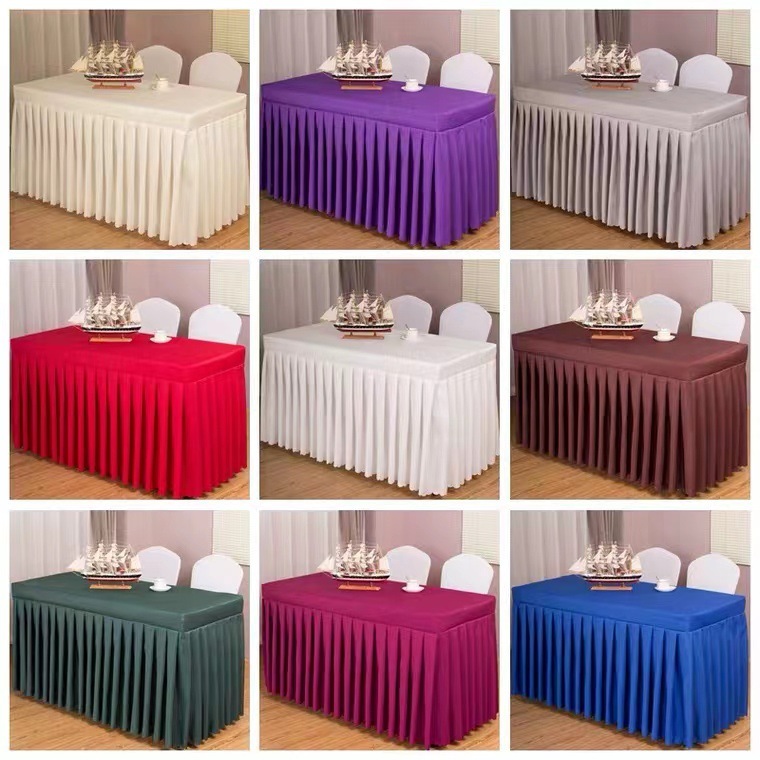 6Ft Folding Table Skirting Rectangular Conference Table Cloth Cover ...